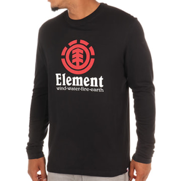 Element - Tee Shirt Manches Longues Vertical Noir ...