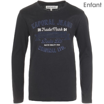 Kaporal - Tee Shirt Manches Longues Enfant Negor Noir ...