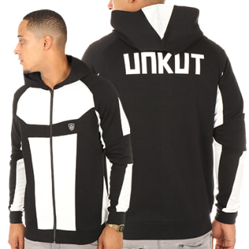 Unkut - Sweat Zippé Capuche Break Noir Blanc - Ryses
