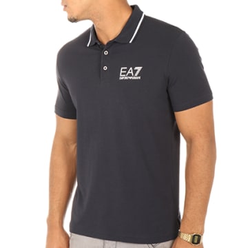 EA7 Emporio Armani - Polo Manches Courtes 6YPF51-PJ03Z Bleu Marine ...