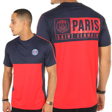 PSG - Tee Shirt Bleu Paris Saint Germain Marine Rouge ...