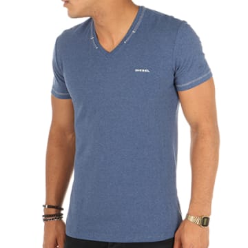 Diesel - Tee Shirt V Neck Underdenim 00S2SM-0LAOP Bleu Marine Chiné ...