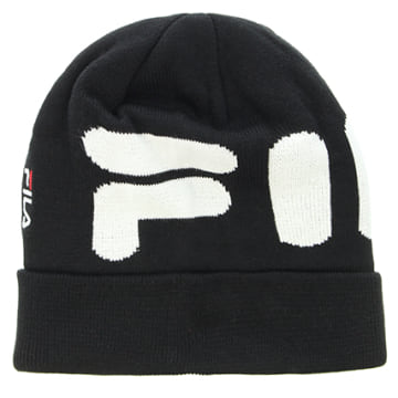 Fila - Bonnet Slouchy Intarsia 686003 Noir - LaBoutiqueOfficielle.com