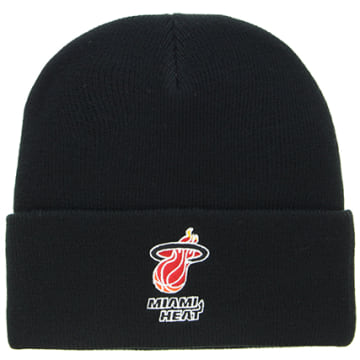 Mitchell and Ness - Bonnet Logo Cuff NBA Miami Heat Noir ...