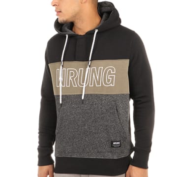 Wrung - Sweat Capuche Rusher Vert Kaki Noir - LaBoutiqueOfficielle.com