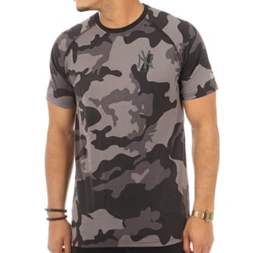 New Era - Tee Shirt NTC Raglan New York Yankees MLB Gris Camouflage ...
