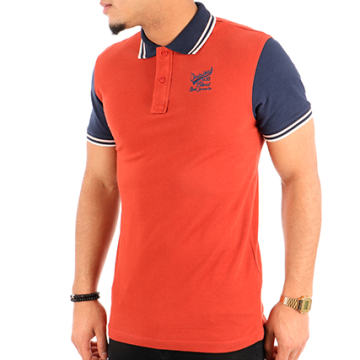 Blend - Polo Manches Courtes 20704953 Rouge Brique Bleu Marine ...