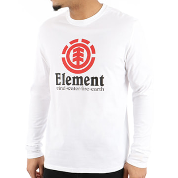 Element - Tee Shirt Manches Longues Vertical Blanc ...