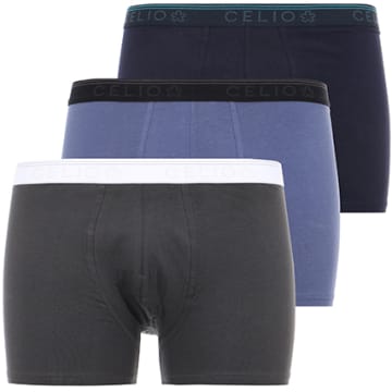Celio - Lot De 3 Boxers Gibox 3 Gris Anthracite Bleu Marine ...