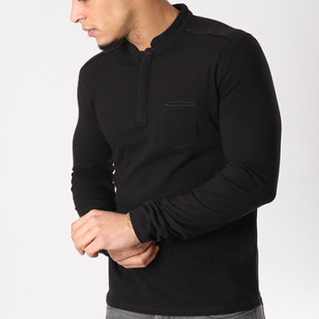 Celio - Polo Manches Longues Jeficierml Noir - LaBoutiqueOfficielle.com