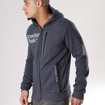 Canadian Peak - Sweat Zippé Capuche Followpeak Bleu Marine Chiné ...