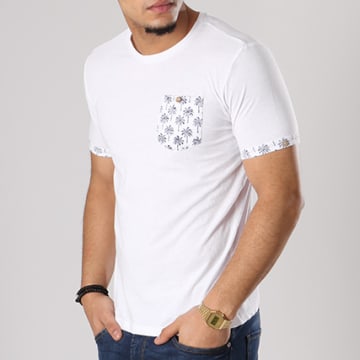 Classic Series - Tee Shirt Poche SHTF930 Blanc Floral ...