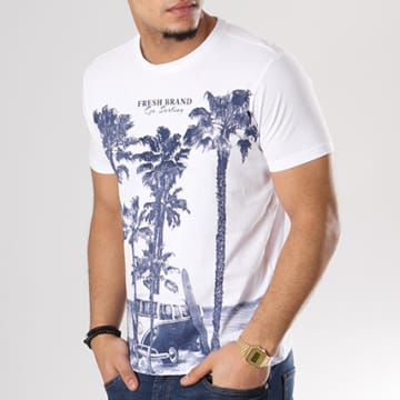 The Fresh Brand - Tee Shirt SHTF122 Blanc Floral - LaBoutiqueOfficielle.com
