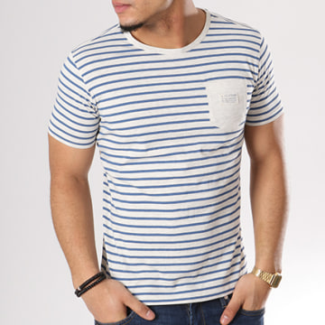 The Fresh Brand - Tee Shirt Poche SHTF102 Beige Chiné Bleu Marine ...