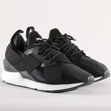 Puma - Baskets Femme Muse Satin EP 365534 03 Black White ...