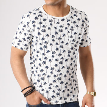 The Fresh Brand - Tee Shirt Poche SHTF361 Blanc Cassé Floral ...