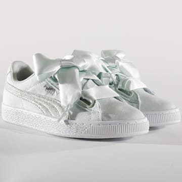 Puma - Baskets Femme Heart Canvas 366495 03 Blue Flower White Silver ...