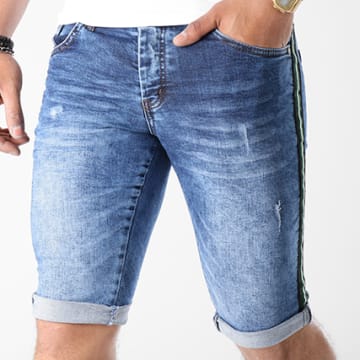 Classic Series - Short Jean Avec Bandes 806 Bleu Denim ...