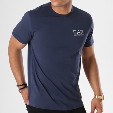EA7 Emporio Armani - Tee Shirt 6ZPT51-PJ02Z Bleu Marine Argenté - LaBoutiqueOfficielle.com