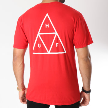 HUF - Tee Shirt Essential Triple Triangle Rouge Blanc - Ryses