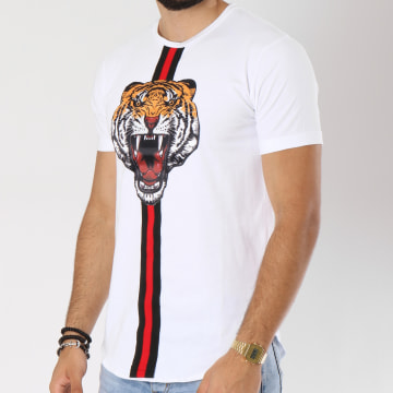 VIP Clothing - Tee Shirt Oversize Bandes Brodées 1346 Blanc ...