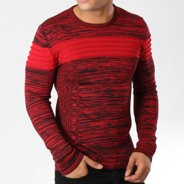 John H - Pull JP18 Rouge Chiné - LaBoutiqueOfficielle.com