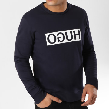 HUGO - Sweat Crewneck Reverse Logo Dicago 50310522 Bleu Marine - Ryses