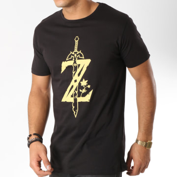Nintendo - Tee Shirt Zelda Master Sword Noir Doré ...