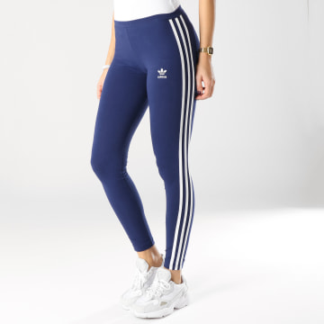Adidas Originals - Legging Femme 3 Stripes DV2615 Bleu Marine Blanc ...