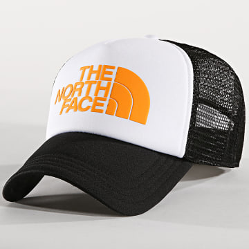 The North Face - Casquette Trucker Logo Blanc Noir Orange - Ryses