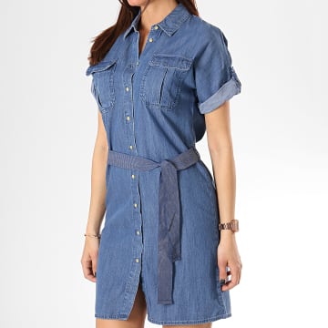 Only - Robe Femme Justine Lyocell Bleu Denim - Ryses