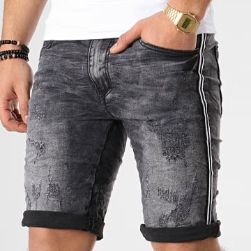 Terance Kole - Short Jean Avec Bandes 77006 Noir - Ryses