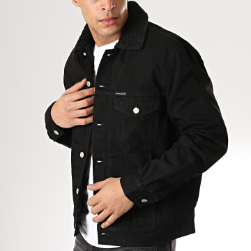 Calvin Klein - Veste Jean Col Mouton Modern Classic Truck 0623 Noir ...