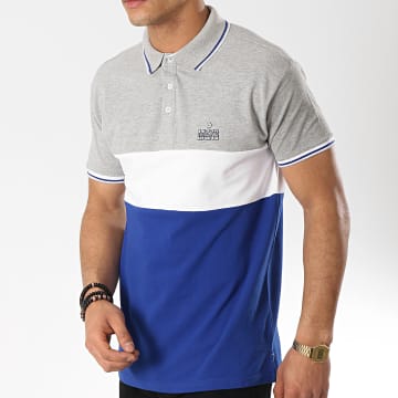 MZ72 - Polo Manches Courtes Papaya Gris Chiné Blanc Bleu Roi ...