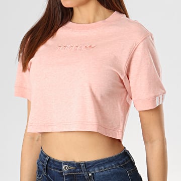 Adidas Originals - Tee Shirt Femme Crop Coeeze DU2351 Rose Chiné ...