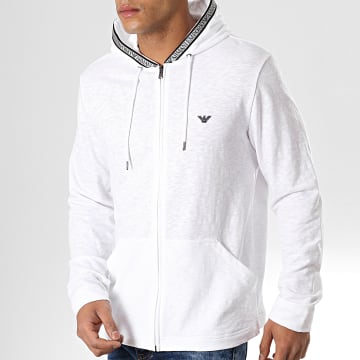 Emporio Armani - Veste Zippée Capuche Avec Bande 211808-9P464 Blanc ...