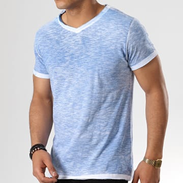 Paname Brothers - Tee Shirt Tono Bleu Clair Chiné - Ryses