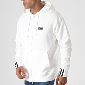 Adidas Originals - Sweat Zippé Capuche Vocal FZ ED7231 Blanc Cassé ...