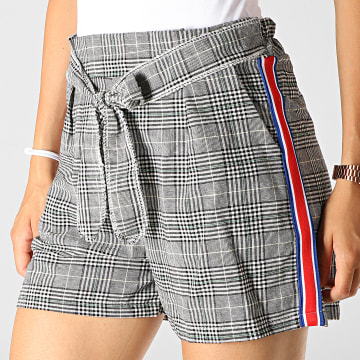 Girls Outfit - Short Femme A Carreaux Et Bandes 6312 Noir Blanc Vert ...