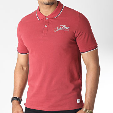 Jack And Jones - Polo Manches Courtes Beams Rouge Brique ...