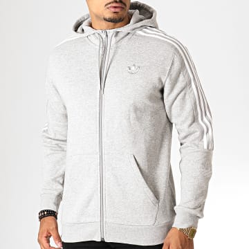 Adidas Originals - Sweat Zippé Capuche A Bandes Outline FZH ED4694 Gris ...