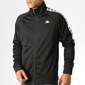 Kappa - Veste Zippée A Bandes Anniston 3502050 Noir Blanc ...