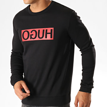HUGO - Sweat Crewneck Reverse Logo Dicago 194 50414126 Noir Rouge ...