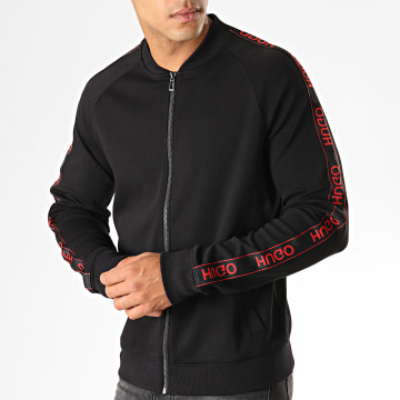 HUGO - Veste Zippée A Bandes Reverse Logo Dalkutta 50414143 Noir Rouge ...