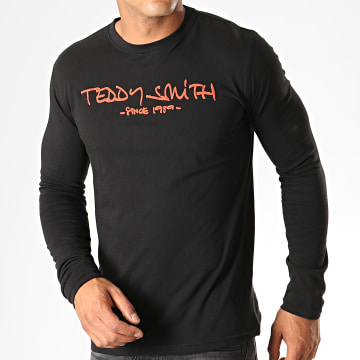 Teddy Smith - Tee Shirt Manches Longues Ticlass 3 Noir Rouge ...