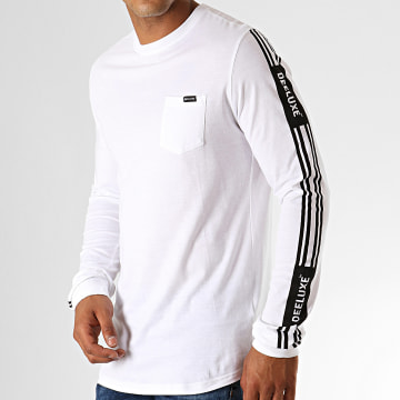 Deeluxe - Tee Shirt Manches Longues Poche A Bandes Gangsta Blanc Noir ...