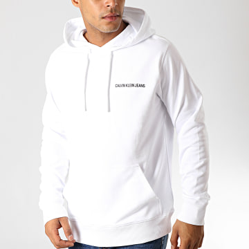 Calvin Klein - Sweat Capuche Small Institutional Regular 3700 Blanc ...
