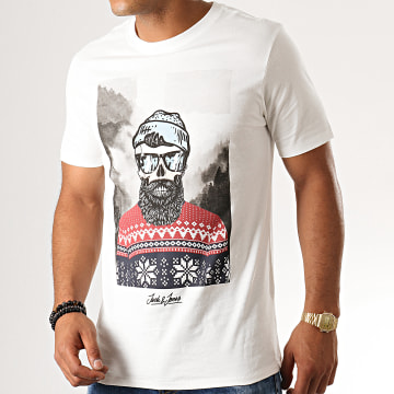 Jack And Jones - Tee Shirt Slim Skoll Ecru - LaBoutiqueOfficielle.com