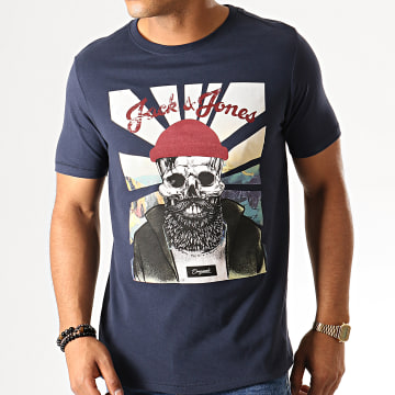 Jack And Jones - Tee Shirt Slim Skoll Bleu Marine ...