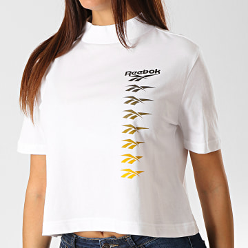 Reebok - Tee Shirt Femme Crop Classics Vector EB4243 Blanc Noir Jaune ...